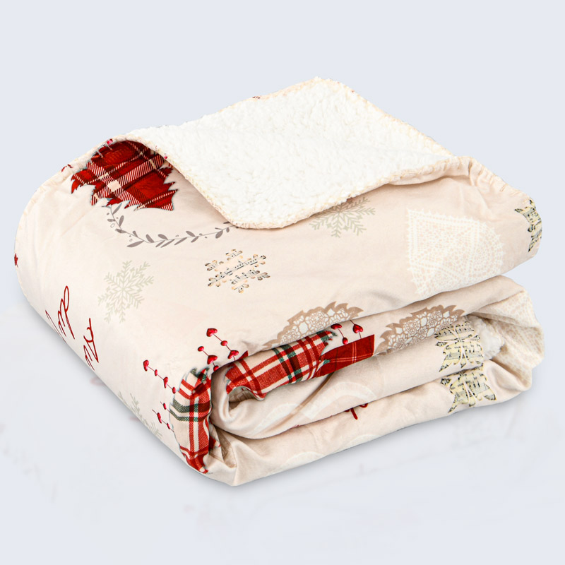 Plaid doublé sherpa imprimé 'Aberdeen' imprime 130x170cm - L'Incroyable